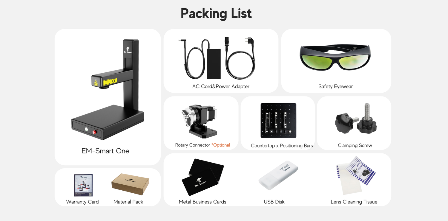 EM-Smart Nova - 25W Portable & Foldable Fiber Laser Engraver with ...